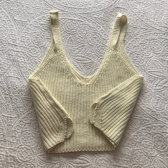 Wishlist | Tops | Off White Knit Crop Top Tank | Poshmark